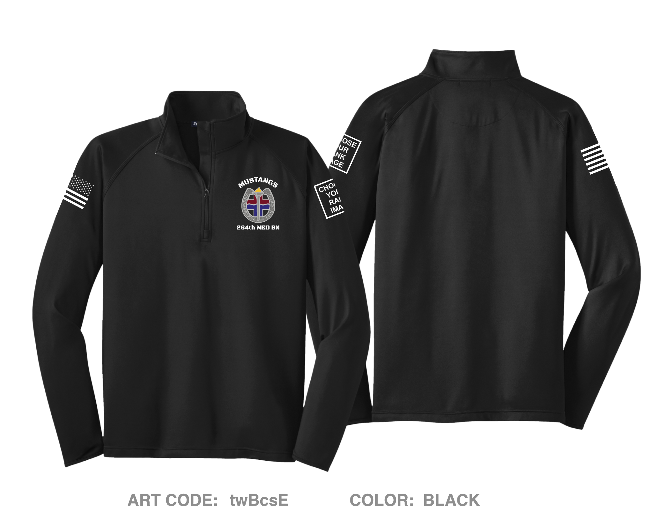CUSTOM 264th Medical Battalion Hi-Tech Performance Quarter-Zip Fleece ...