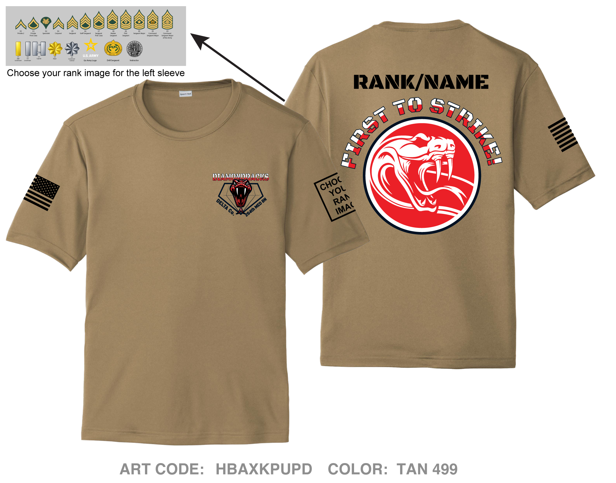 CUSTOM Delta Company, 264th MED BN Hi-Tech Performance Unisex SS Tee ...