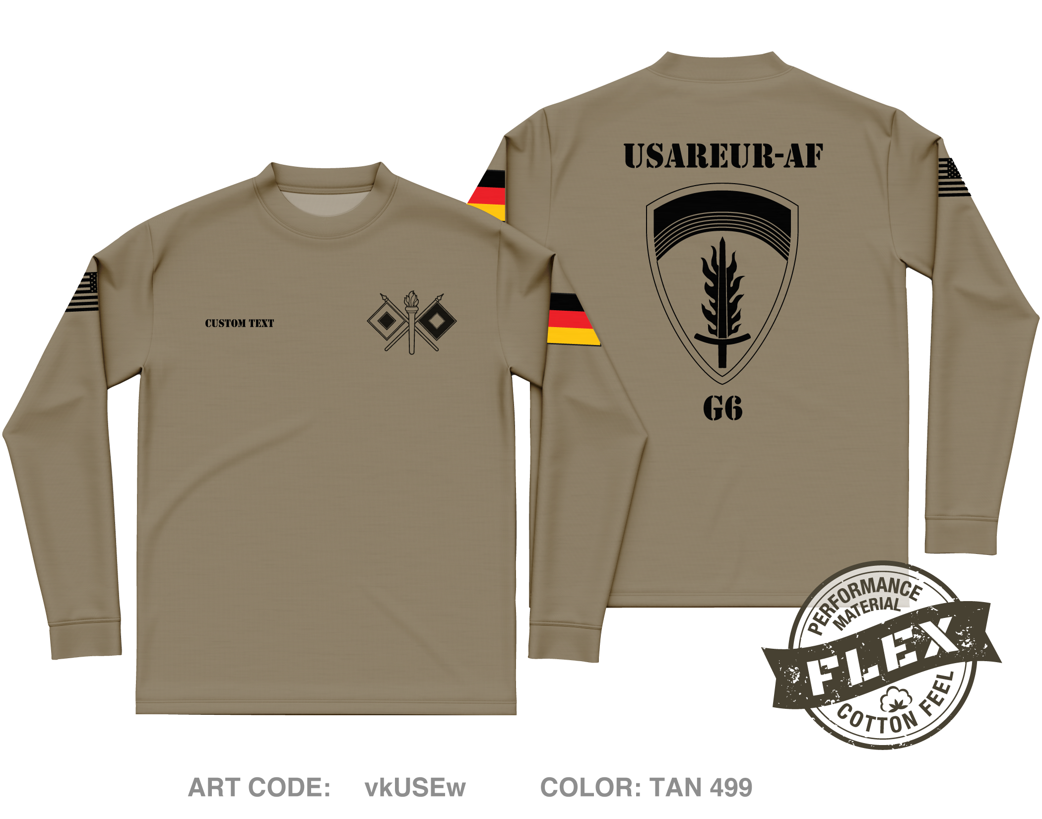 CUSTOM USAREUR-AF Core Men's LS Flex Performance Tee - vkUSEw – Emblem ...