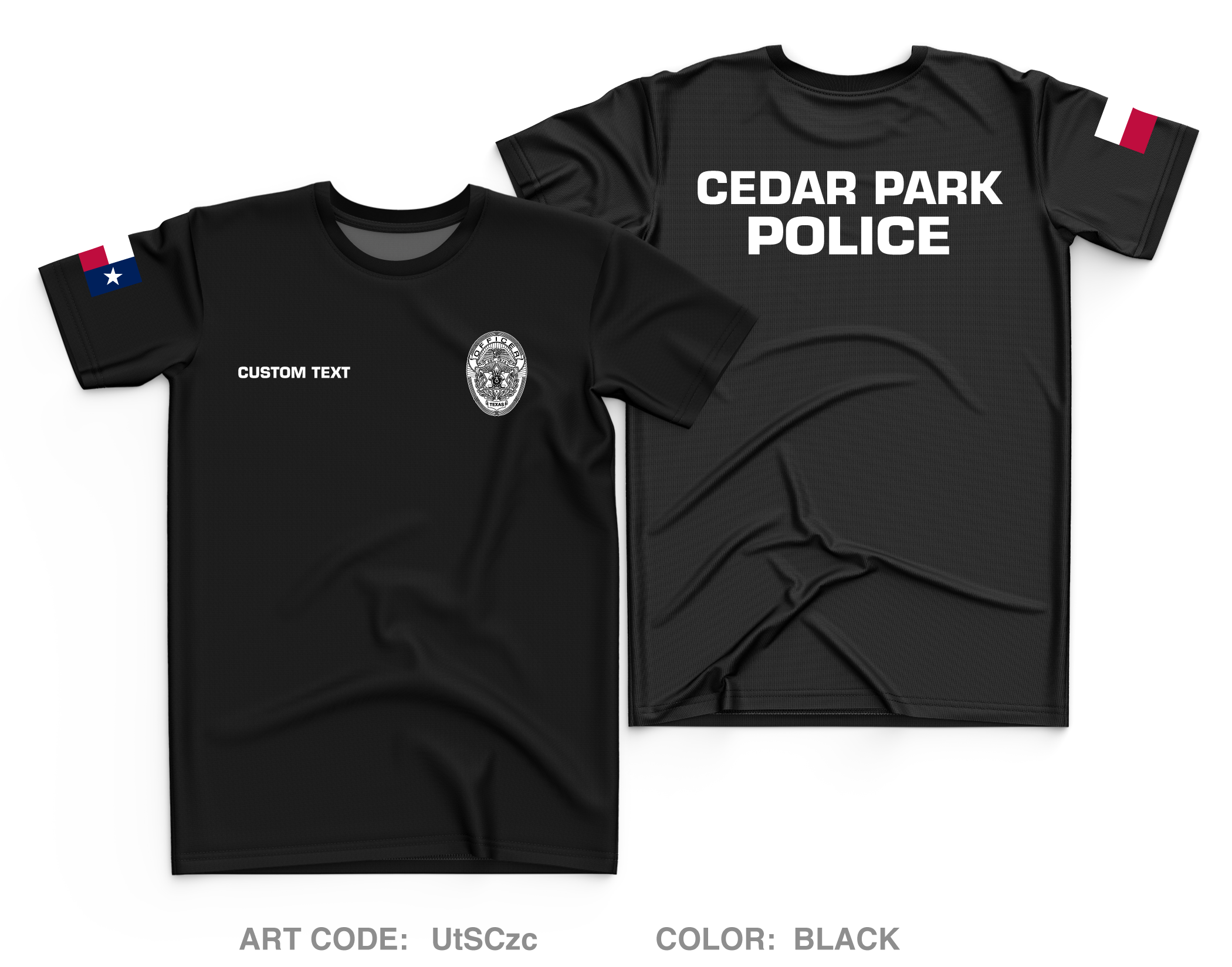 CUSTOM Cedar Park Police Department Core Men's SS Performance Tee - Ut ...
