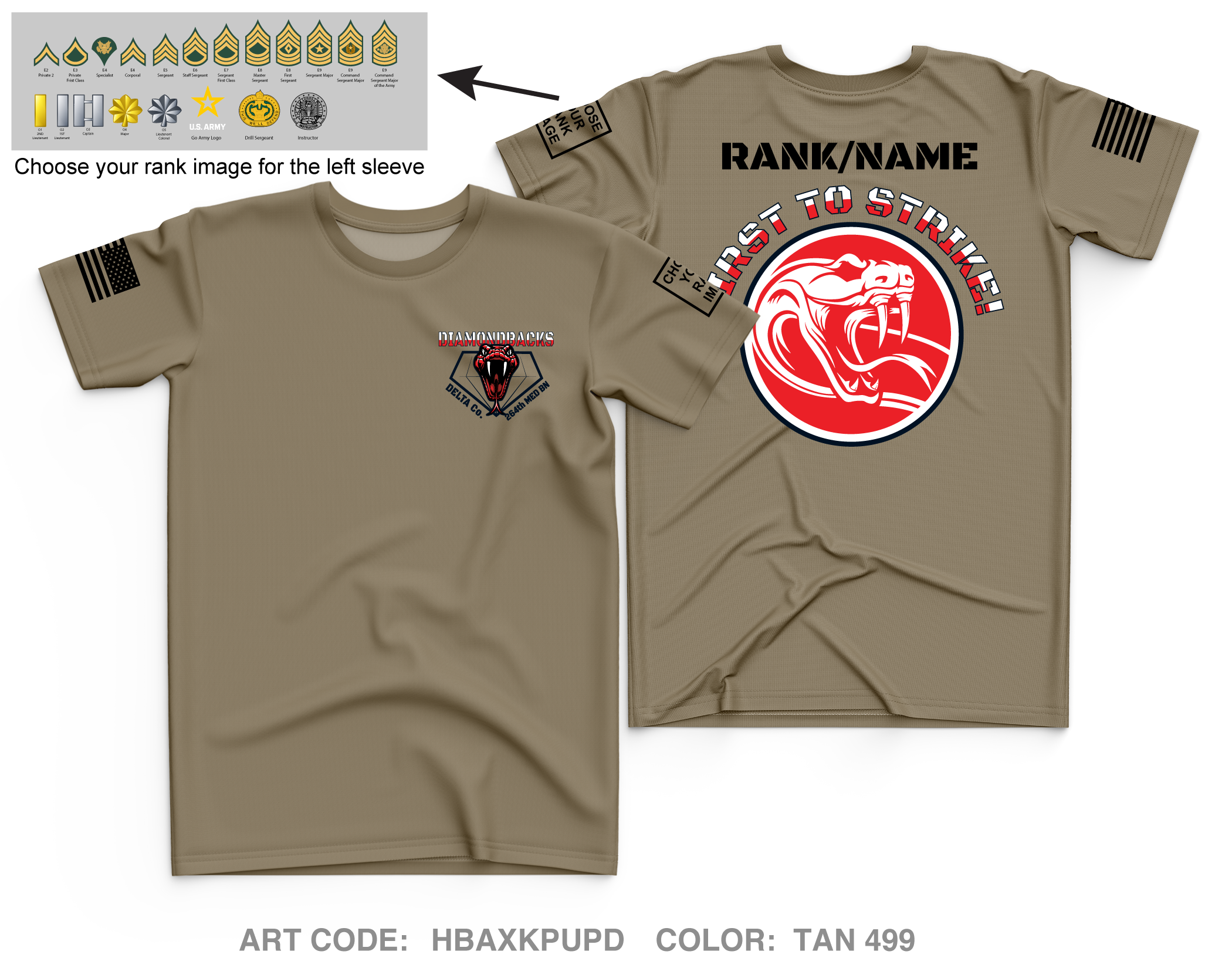 CUSTOM Delta Company, 264th MED BN Core Men's SS Performance Tee - HBA ...