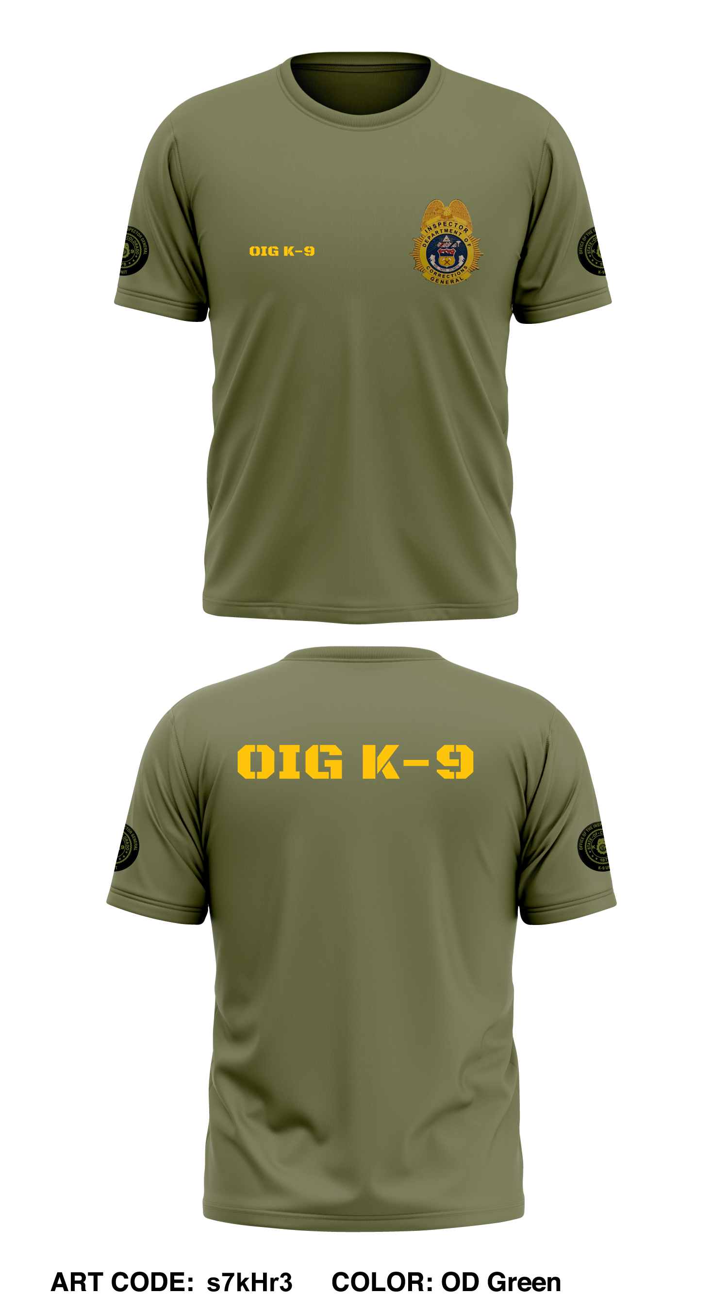 Colorado Department of Corrections Office of the Inspector General K-9 – Emblem Athletic