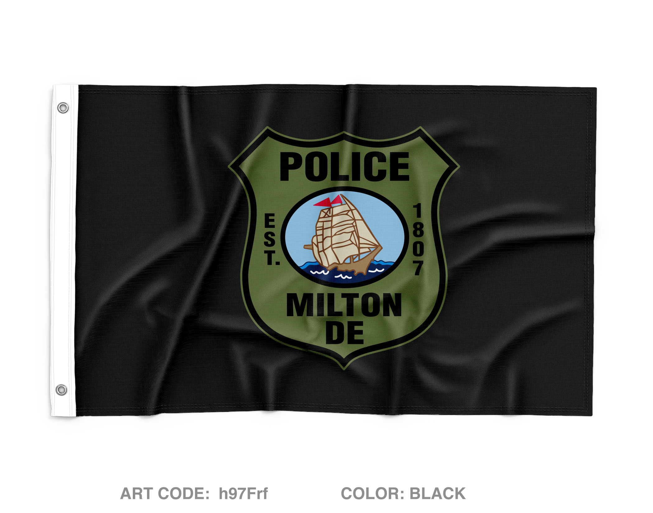 Milton Police Dept. Wall Flag- h97Frf – Emblem Athletic