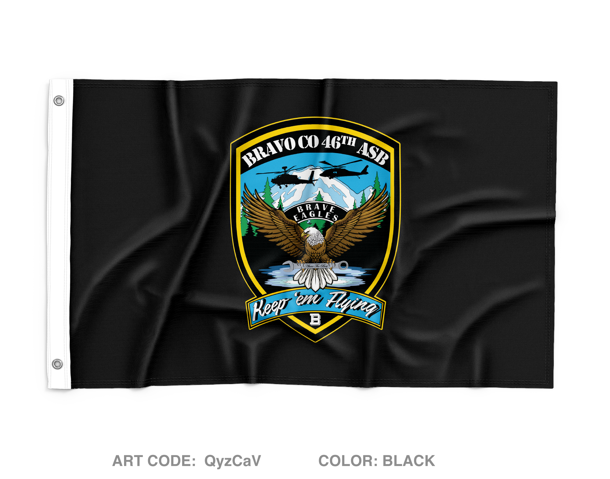 B Co, 46th ASB, 16th CAB Store 1 Wall Flag - QyzCaV – Emblem Athletic