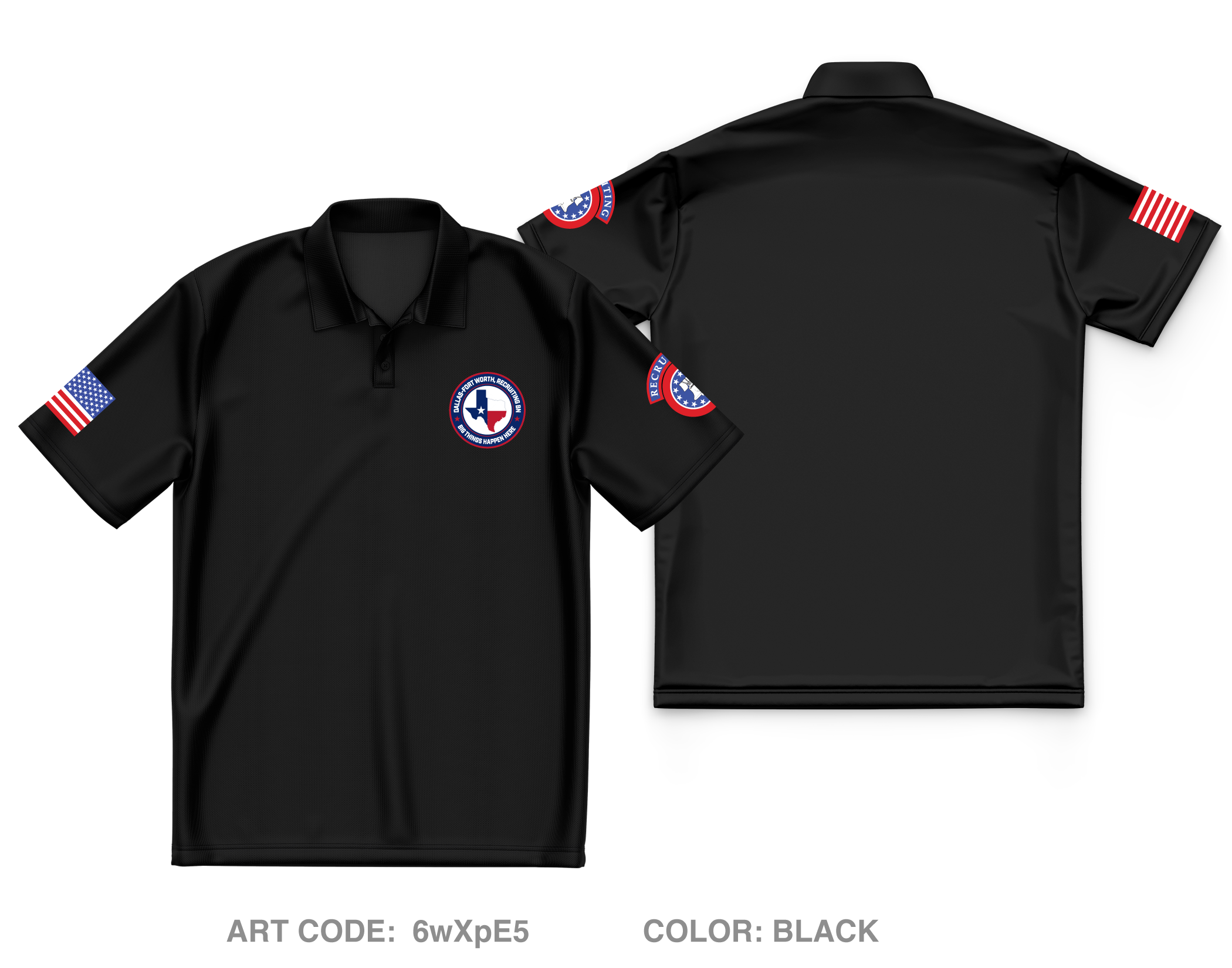 Dallas Fort Worth Recruiting Battalion Core Men's SS Performance Polo ...
