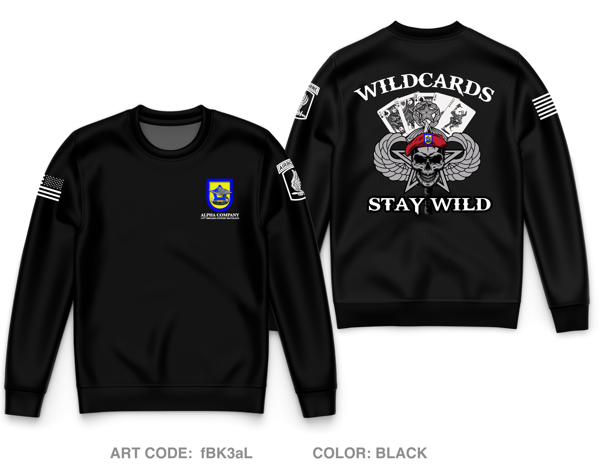 Alpha Company 173RD BSB, 173RD IBCT (A) Core Men's Crewneck Performanc ...