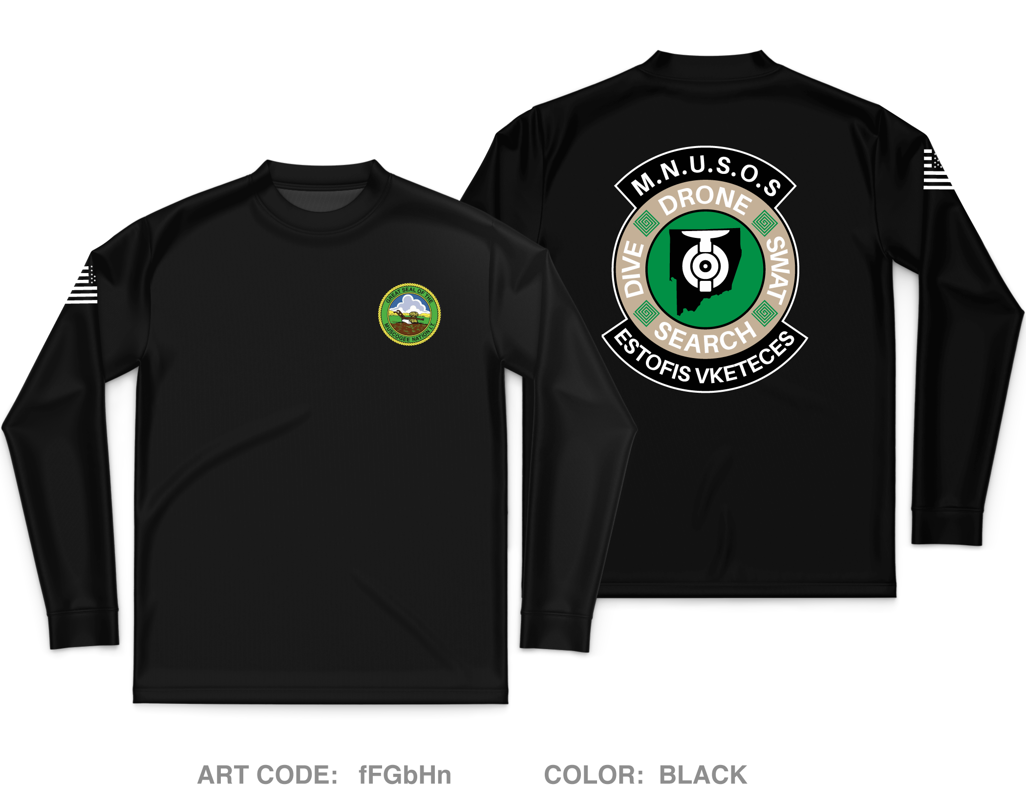 Muscogee Nation UAV Special Operation Squadron Core Men's LS Performan ...