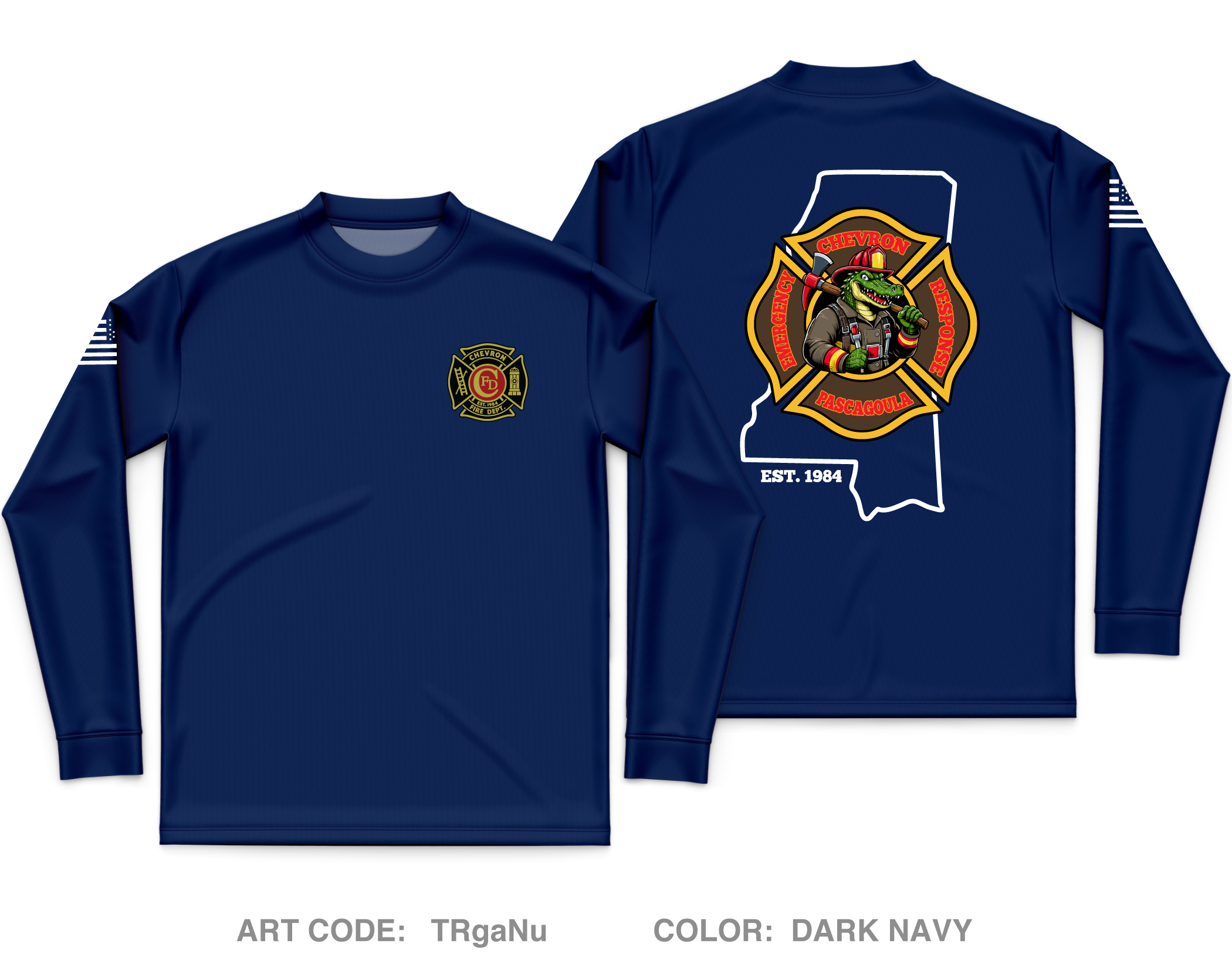 Chevron Pascagoula Fire Department Core Men's LS Performance Tee - TRg ...