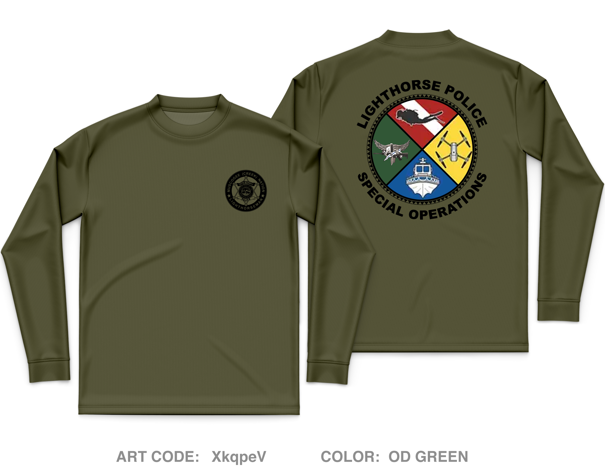 Muscogee (Creek) Nation Lighthorse Police Core Men's LS Performance Te ...