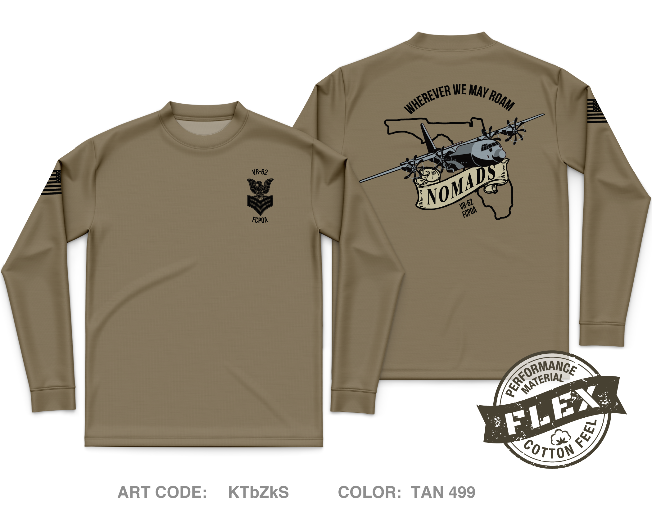 Fleet Logostics Support Squadron 62 (VR-62) Core Men's LS Flex Perform ...