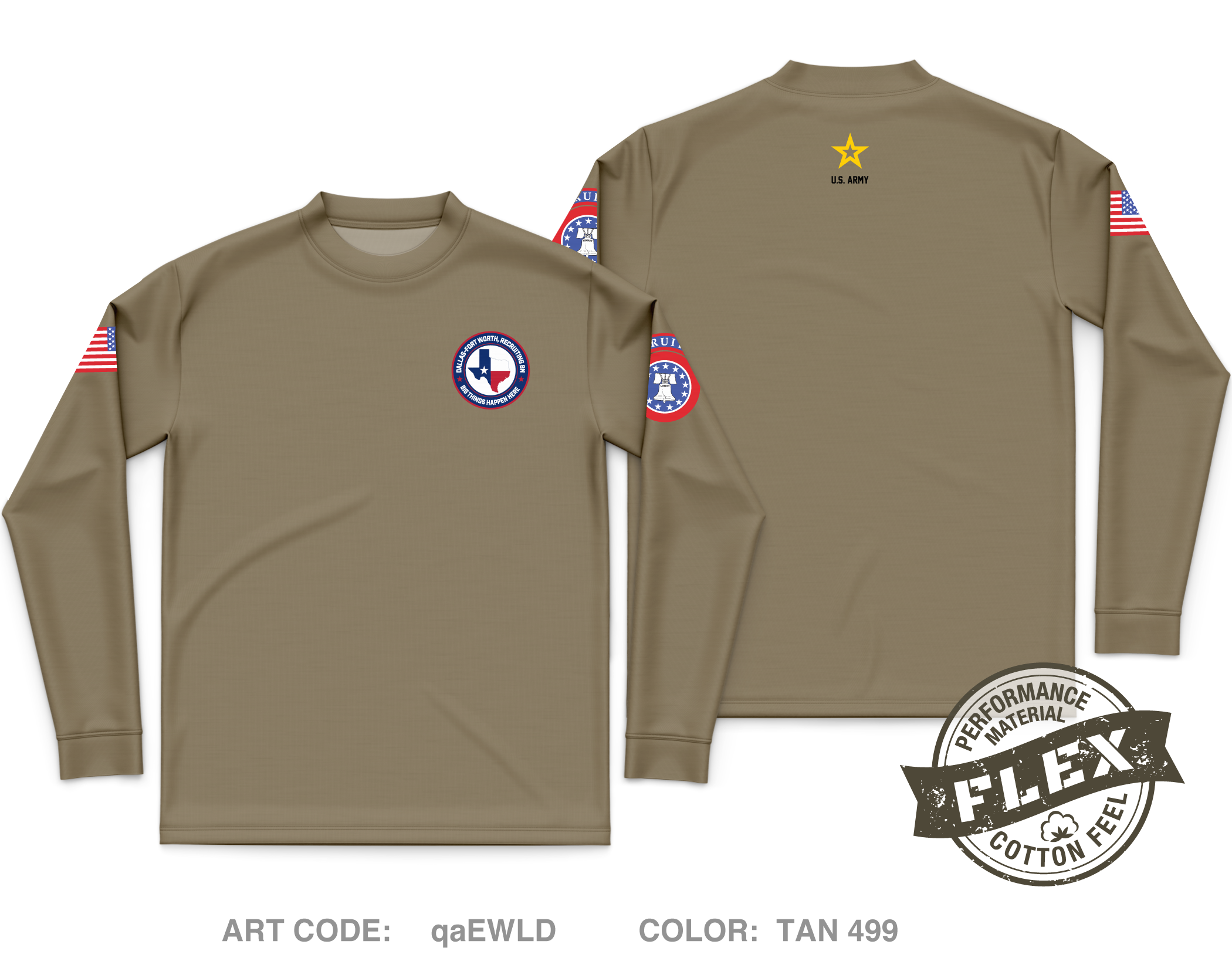 Dallas Fort Worth Recruiting Battalion Core Men's LS Flex Performance ...