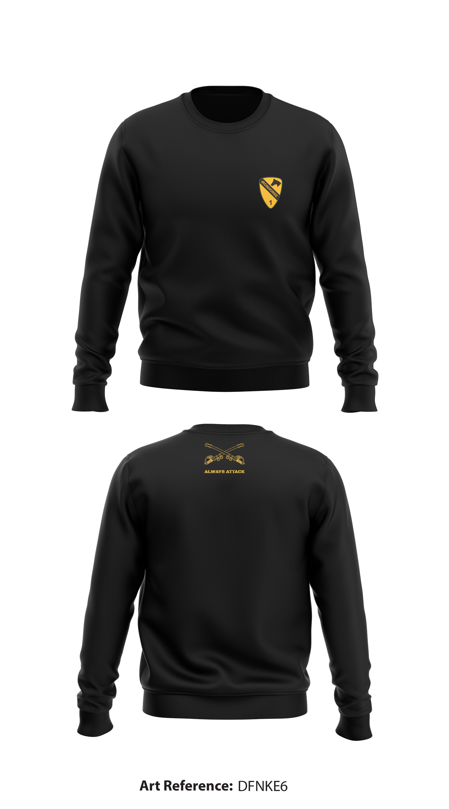 1ABCT, 1st Cavalry Division “IRONHORSE” Core Men's Crewneck Performanc ...