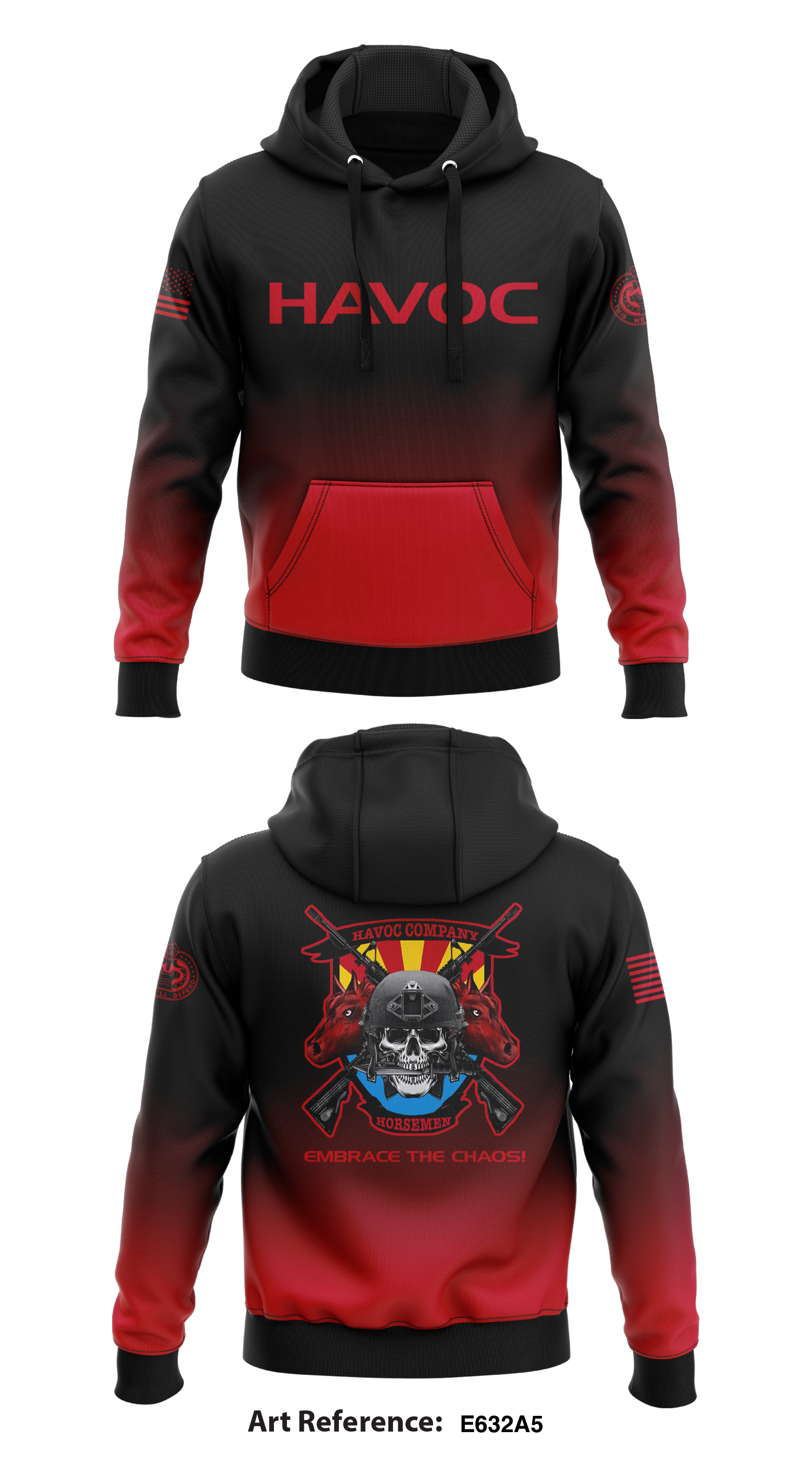 Havoc Co, 111th MI BDE Core Men's Hooded Performance Sweatshirt - E632 ...