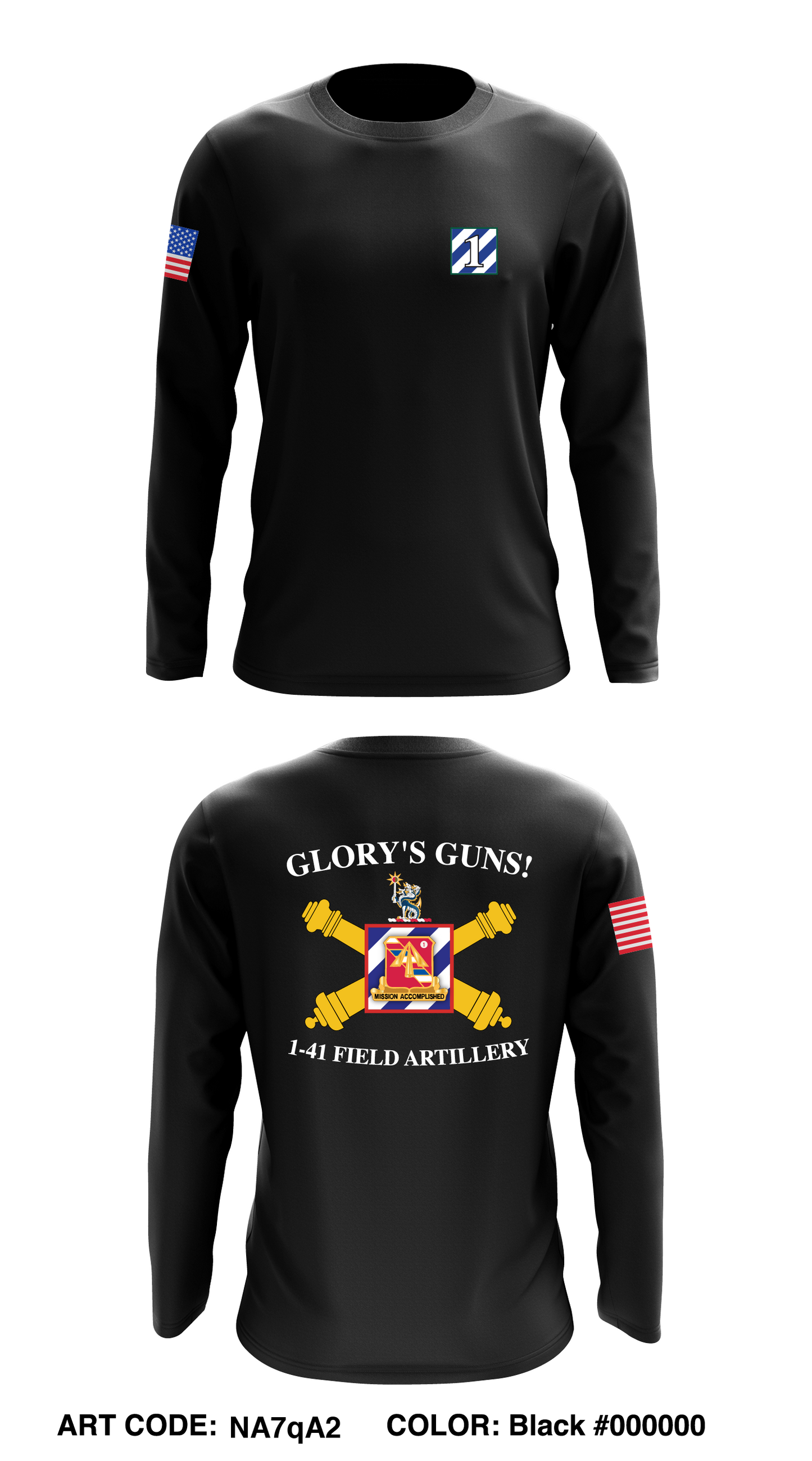 1-41 FA BN, 1ABCT, 3ID Core Men's LS Performance Tee - NA7qA2 – Emblem ...