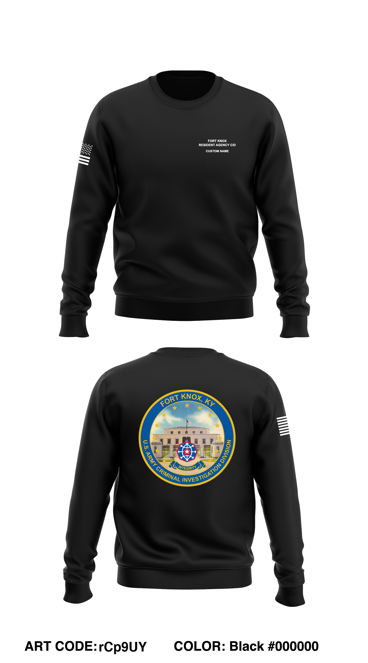 Fort Knox Resident Agency (CID) Core Men's Crewneck Performance Sweats ...